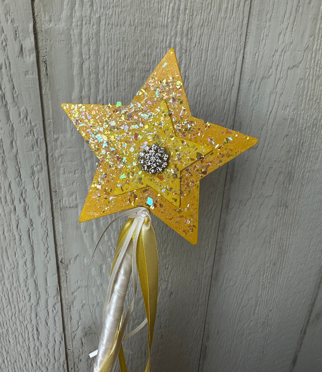 Yellow Star Princess Wand / Fairy Wand - Etsy