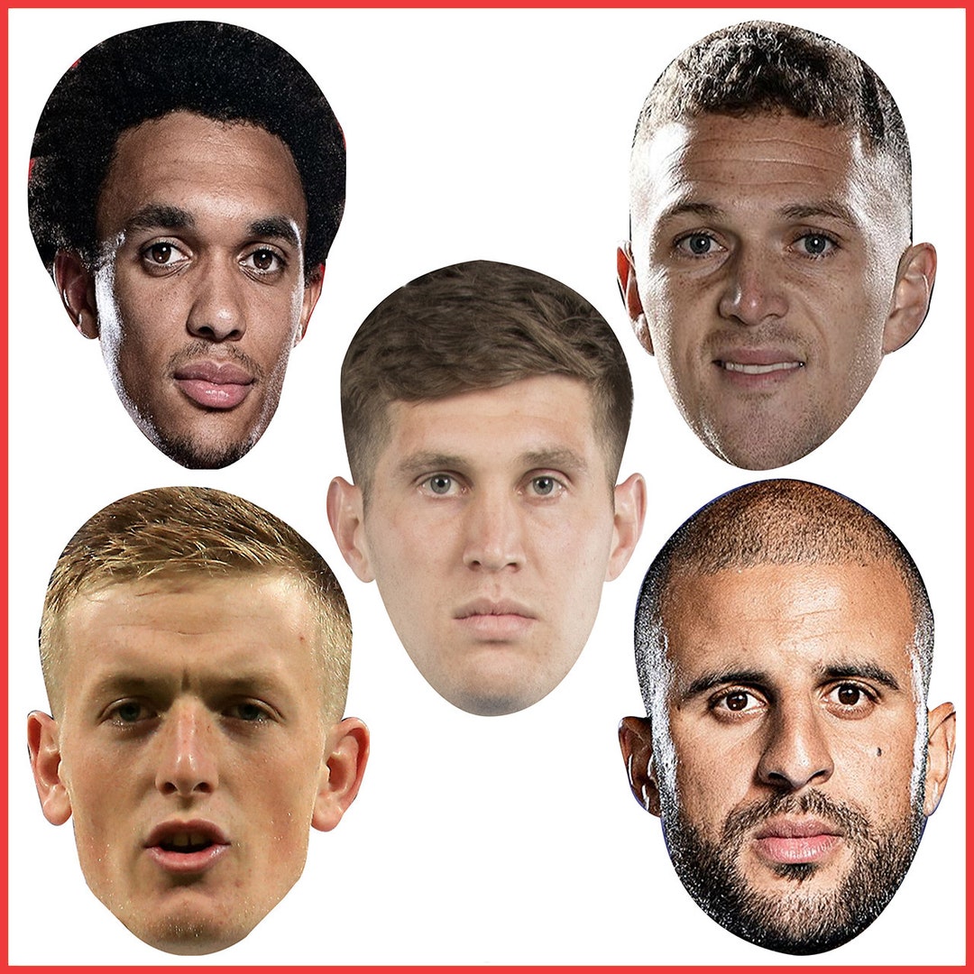 Euro's 2024 England Footballers Fancy Dress Face Mask Pack Hen Stag ...
