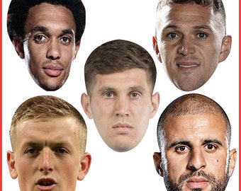 Euro's 2024 England Footballers Fancy Dress Face Mask Pack Hen Stag ...
