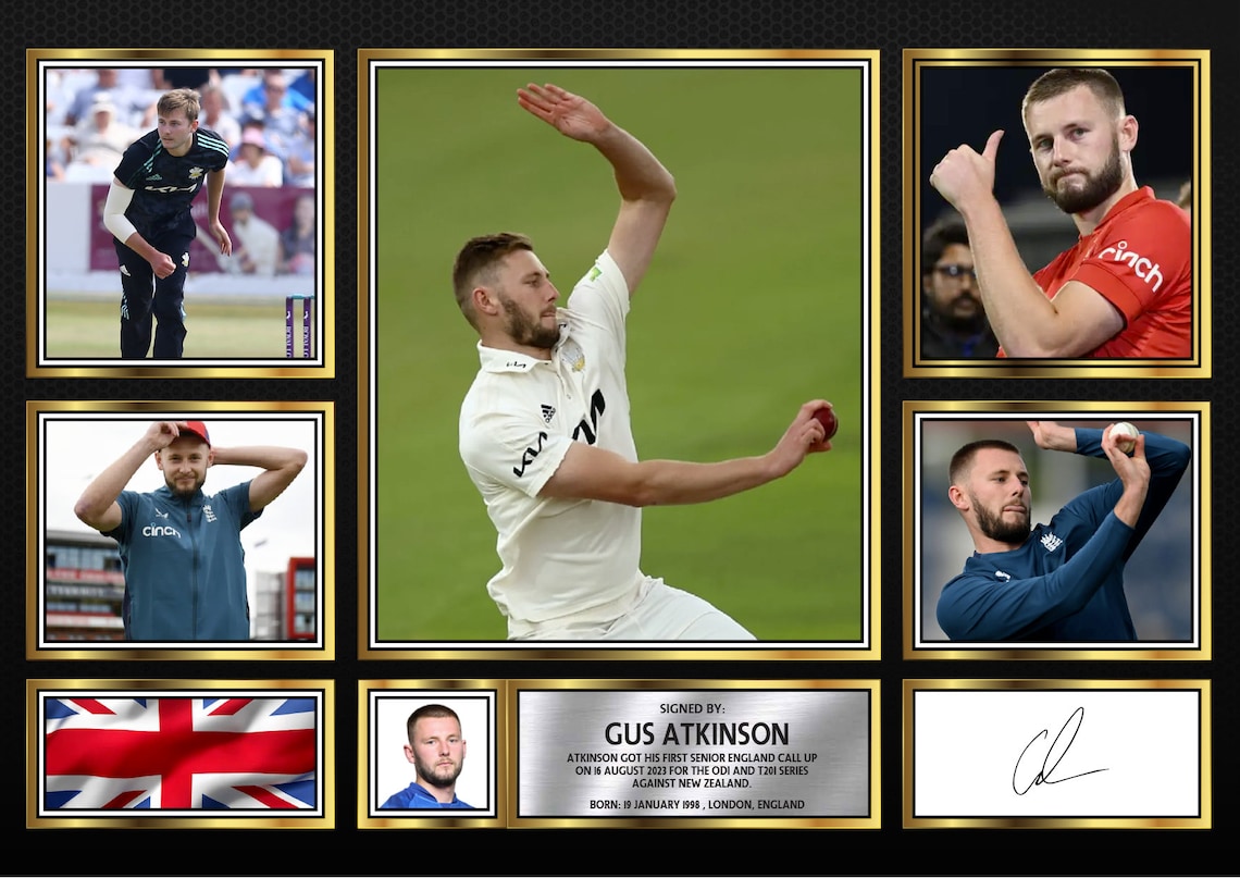 Gus Atkinson Pro Cricketer Signed Autographed Limited Edition Poster ...