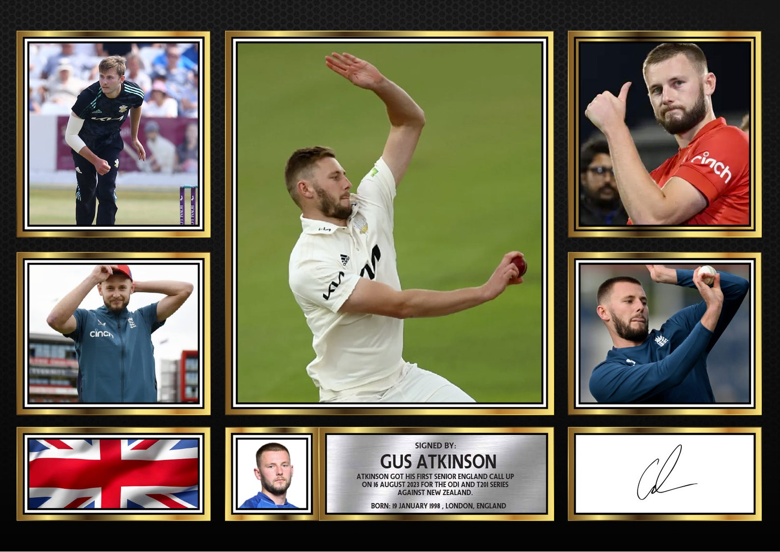 Gus Atkinson Pro Cricketer Signed Autographed Limited Edition Poster ...