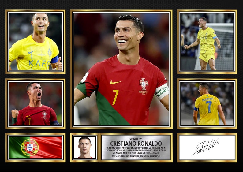 Cristiano Ronaldo Footballer Signed Autographed Limited Edition Poster ...