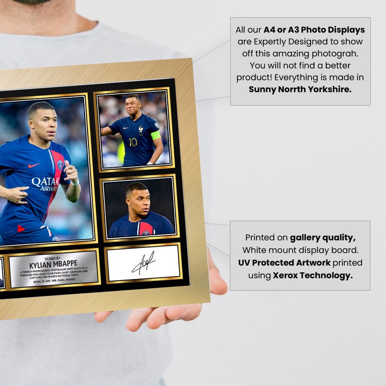 Kylian Mbappe Footballer Signed Autographed Limited Edition Poster ...