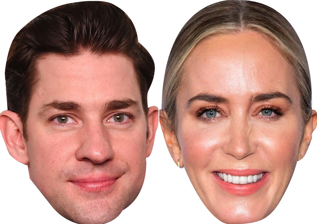 Emily Blunt and John Krasinski Celebrity Couple Fancy Dress Face Mask ...