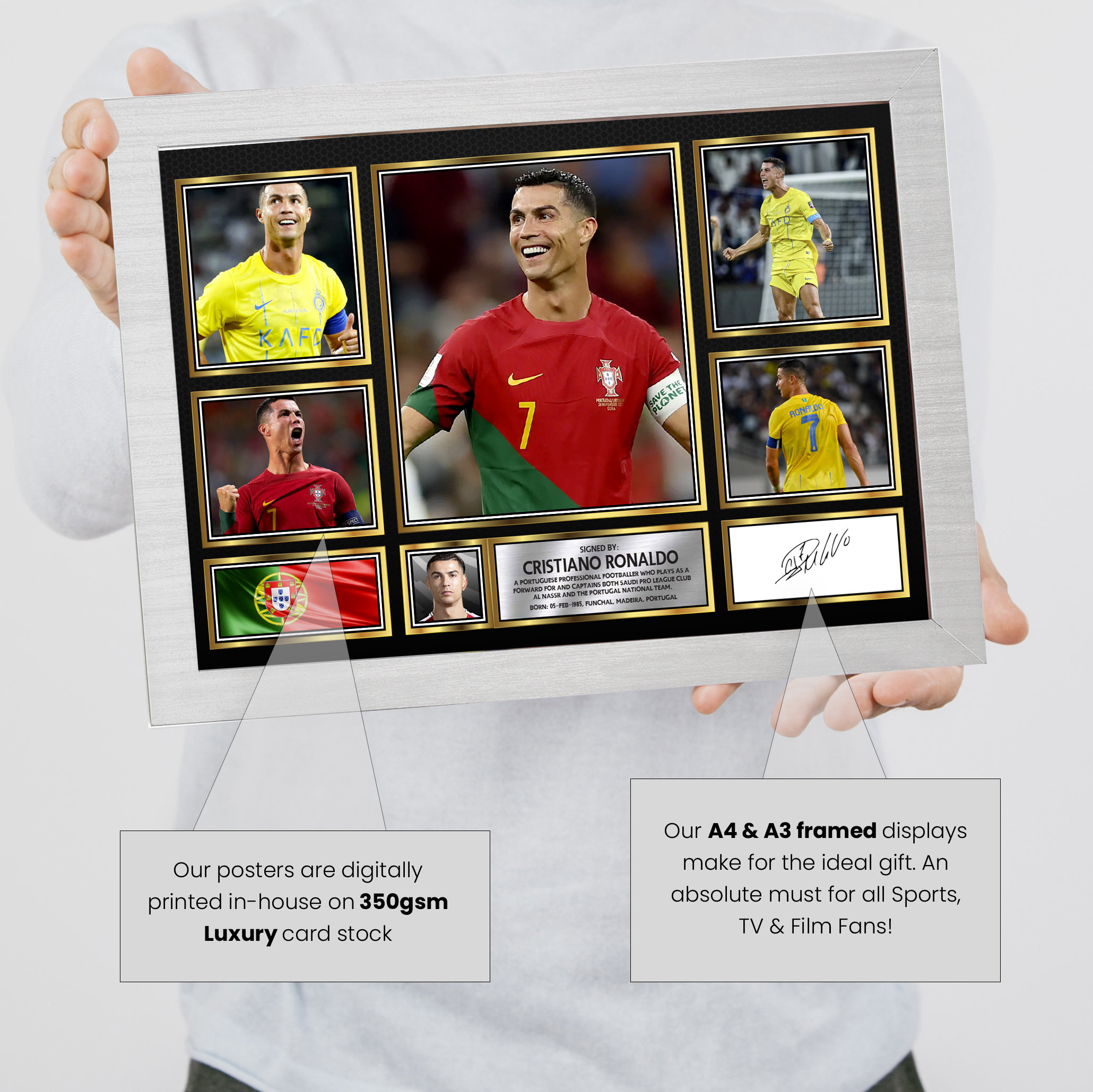 Cristiano Ronaldo Footballer Signed Autographed Limited Edition Poster ...