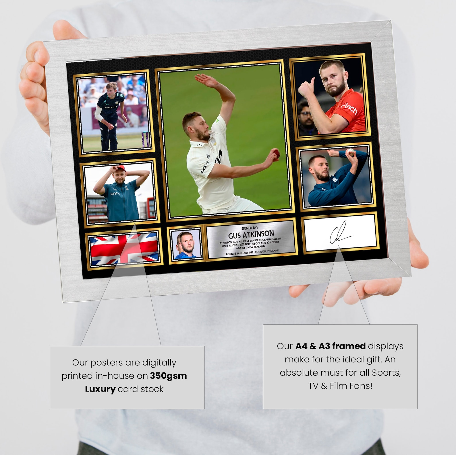 Gus Atkinson Pro Cricketer Signed Autographed Limited Edition Poster ...