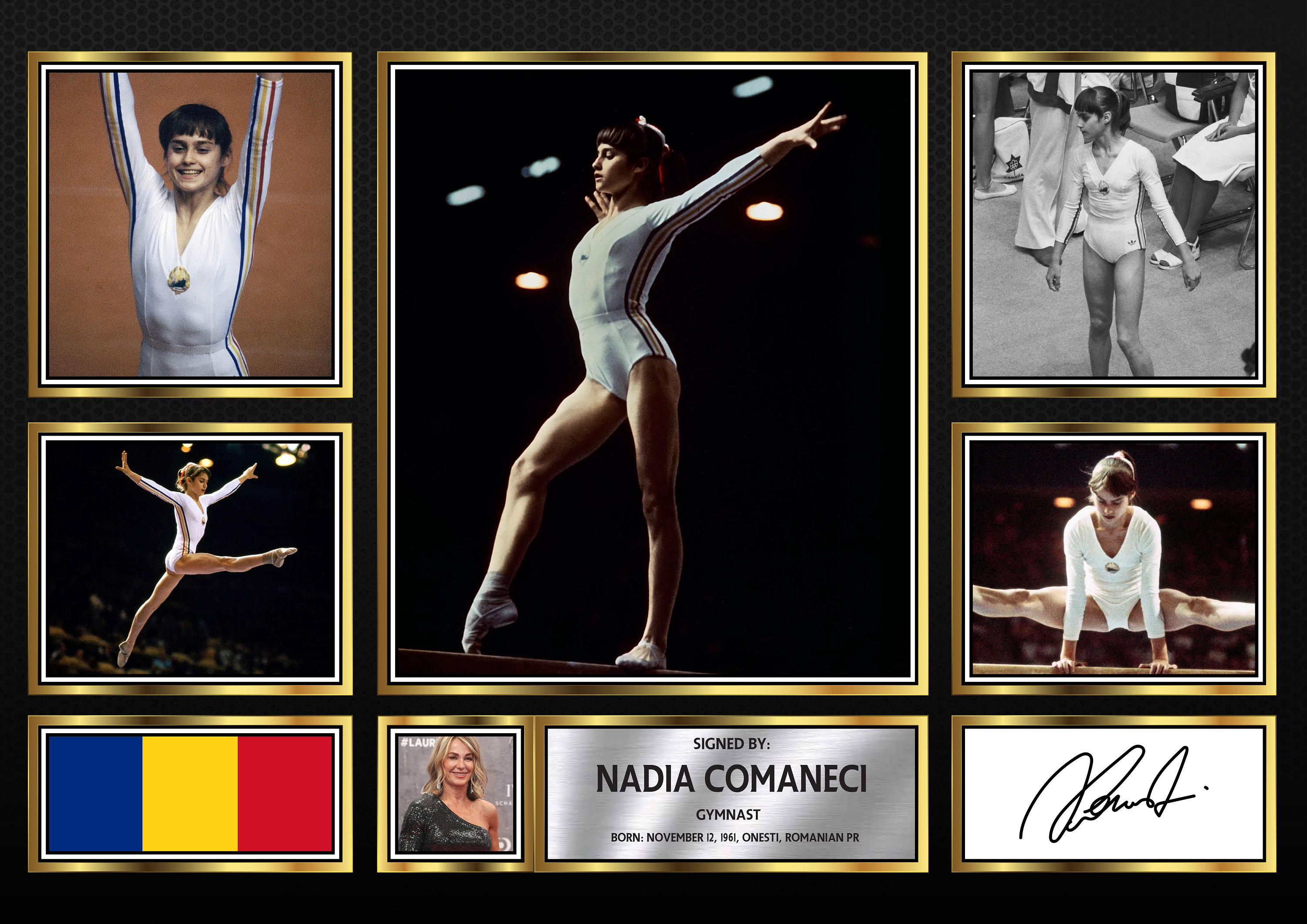 Nadia Comaneci Olympian Signed Autographed Limited Edition Poster Print Olympics Gift Optional ...