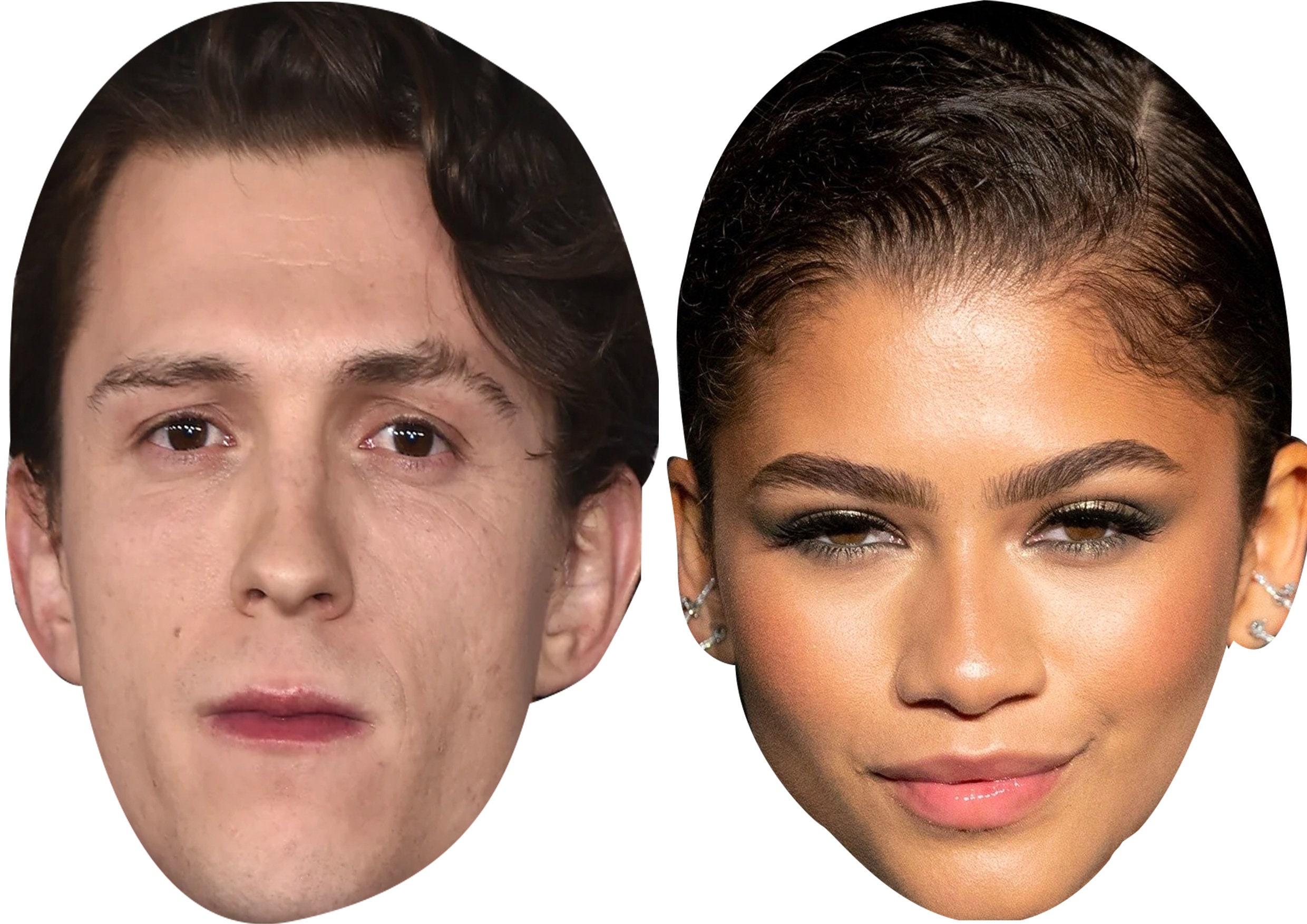 Tom Holland and Zendaya Celebrity Couple Fancy Dress Face Mask Pack Hen ...
