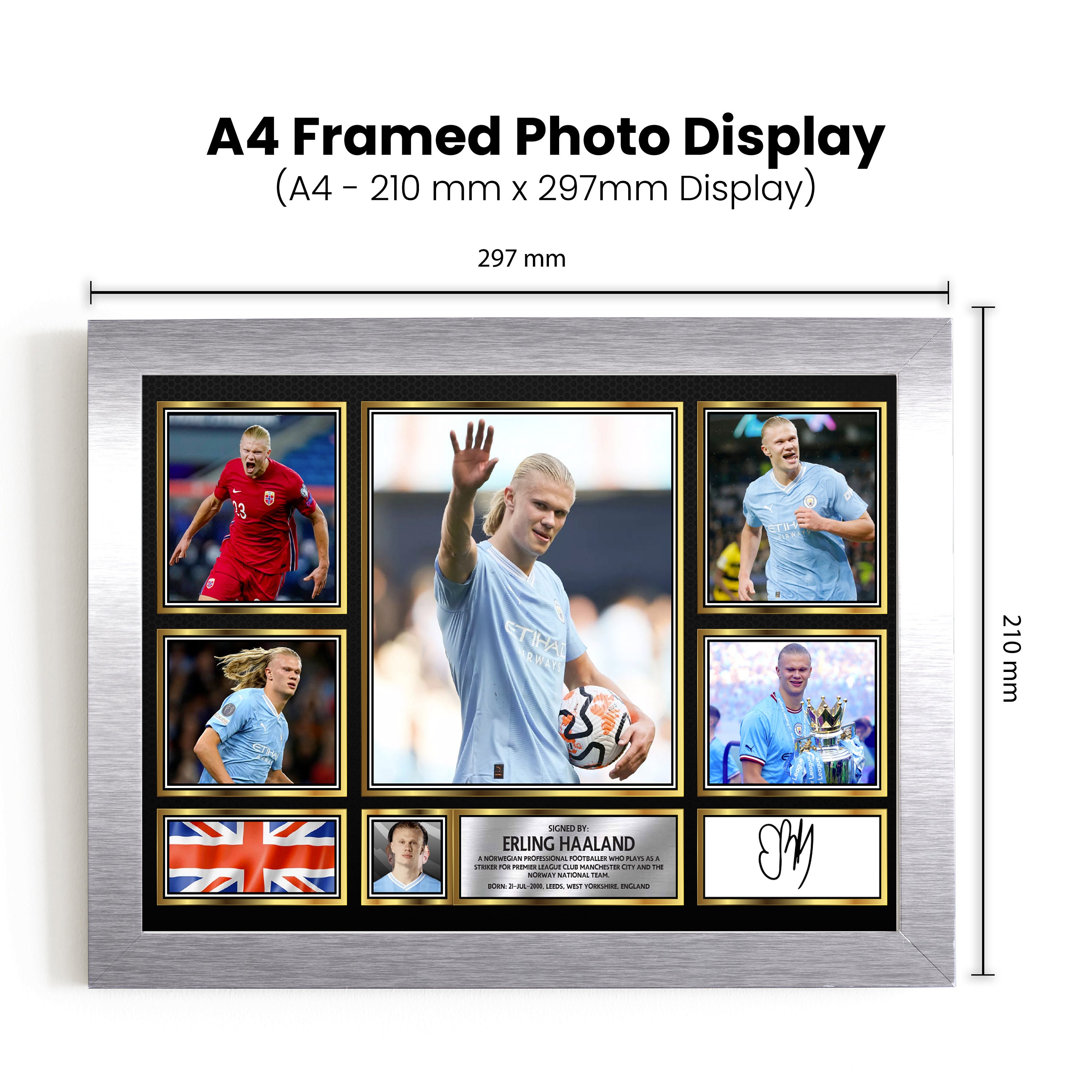 Erling Haaland Footballer Signed Autographed Limited Edition Poster ...