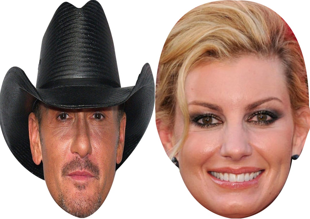 Tim Mcgraw and Faith Hill Celebrity Couple Fancy Dress Face Mask Pack ...