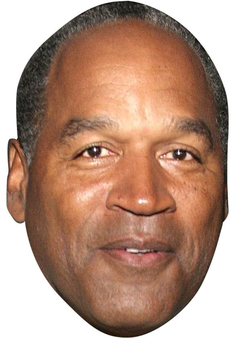OJ Simpson Celebrity Fancy Dress Face Mask Hen Stag Party Mask Custom ...