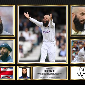 Moeen Ali Pro Cricketer Signed Autographed Limited Edition Poster Print ...