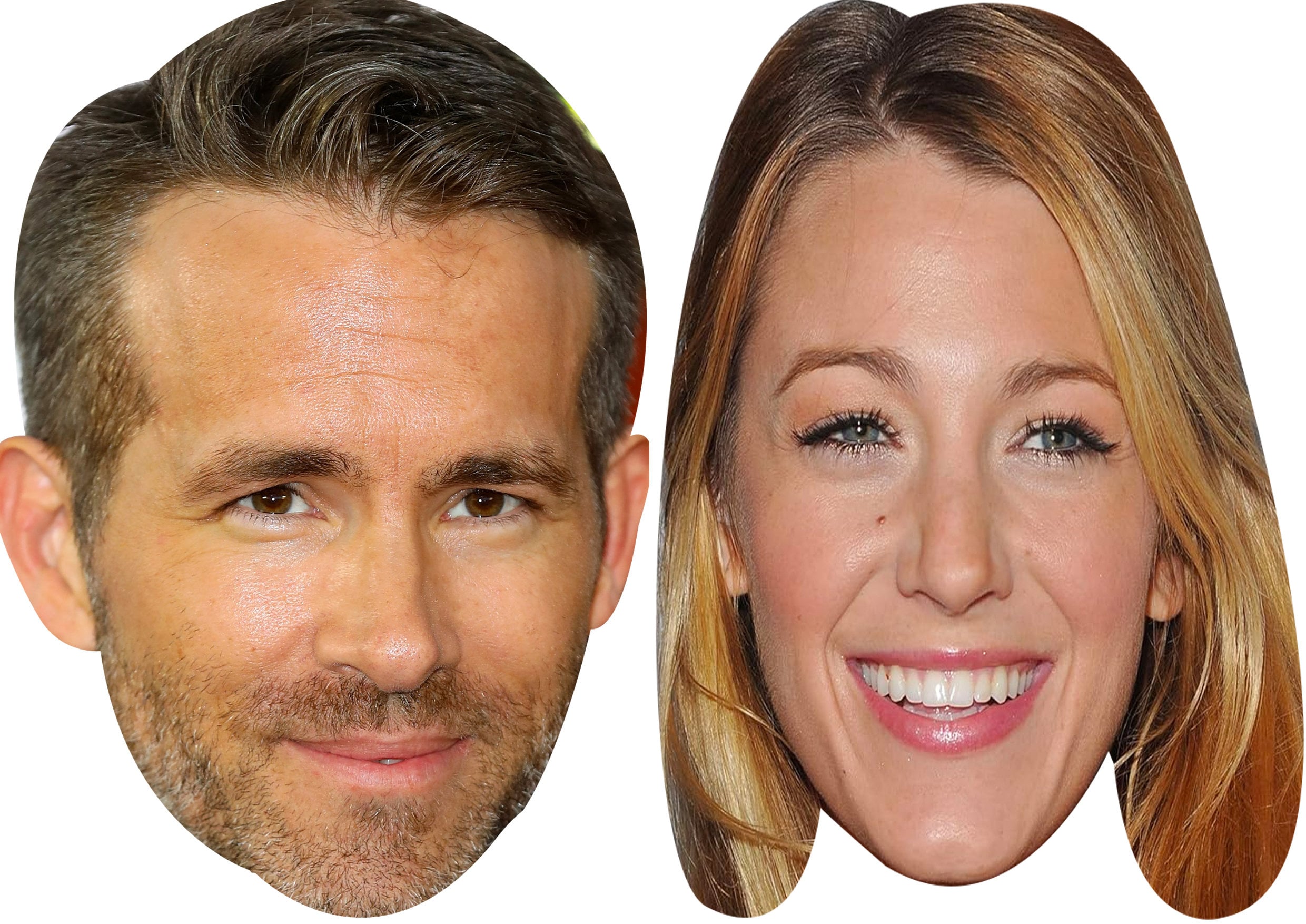 Blake Lively and Ryan Reynolds Celebrity Couple Fancy Dress Face Mask ...