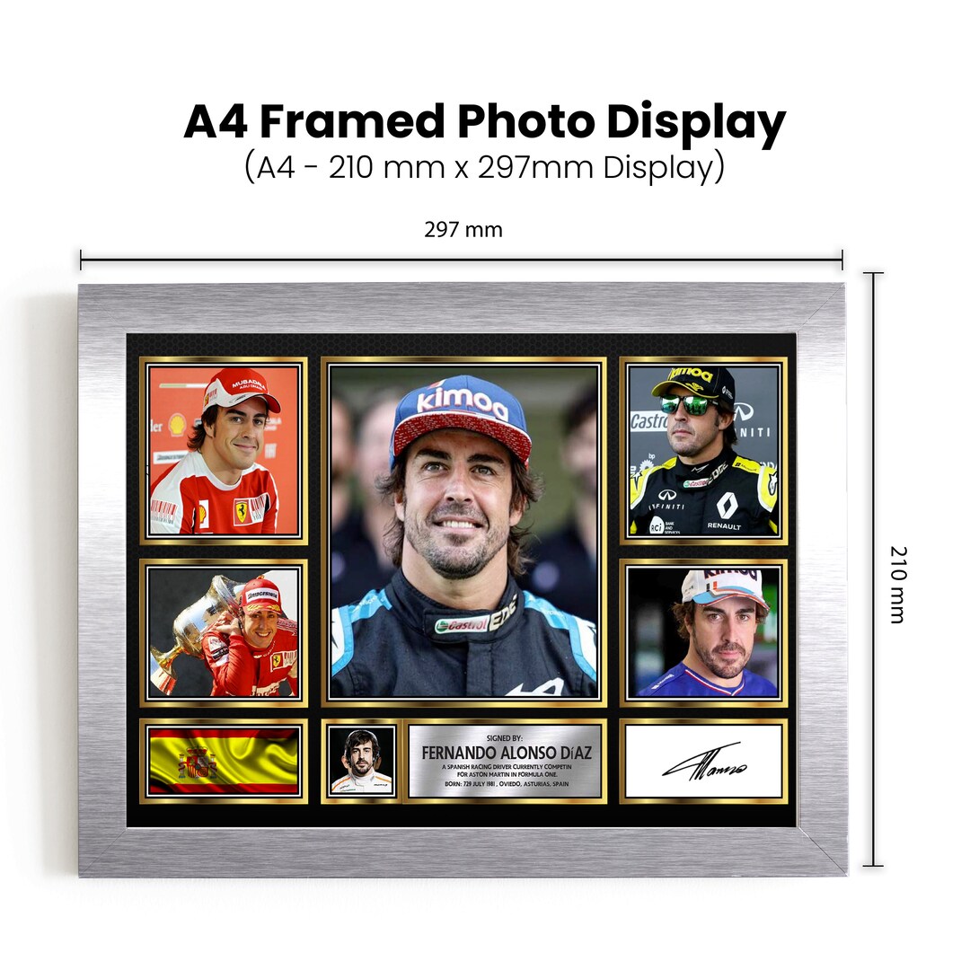 Fernando Alonso F1 Driver Signed Autographed Limited Edition Poster ...