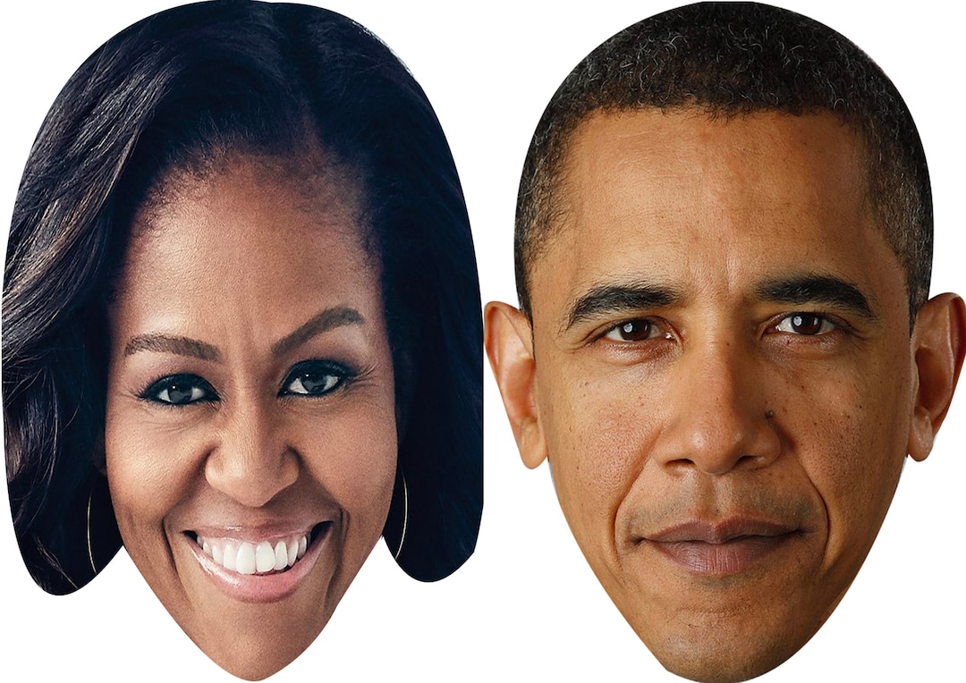 Michelle Obama and Barack Obama Celebrity Couple Fancy Dress Face Mask ...