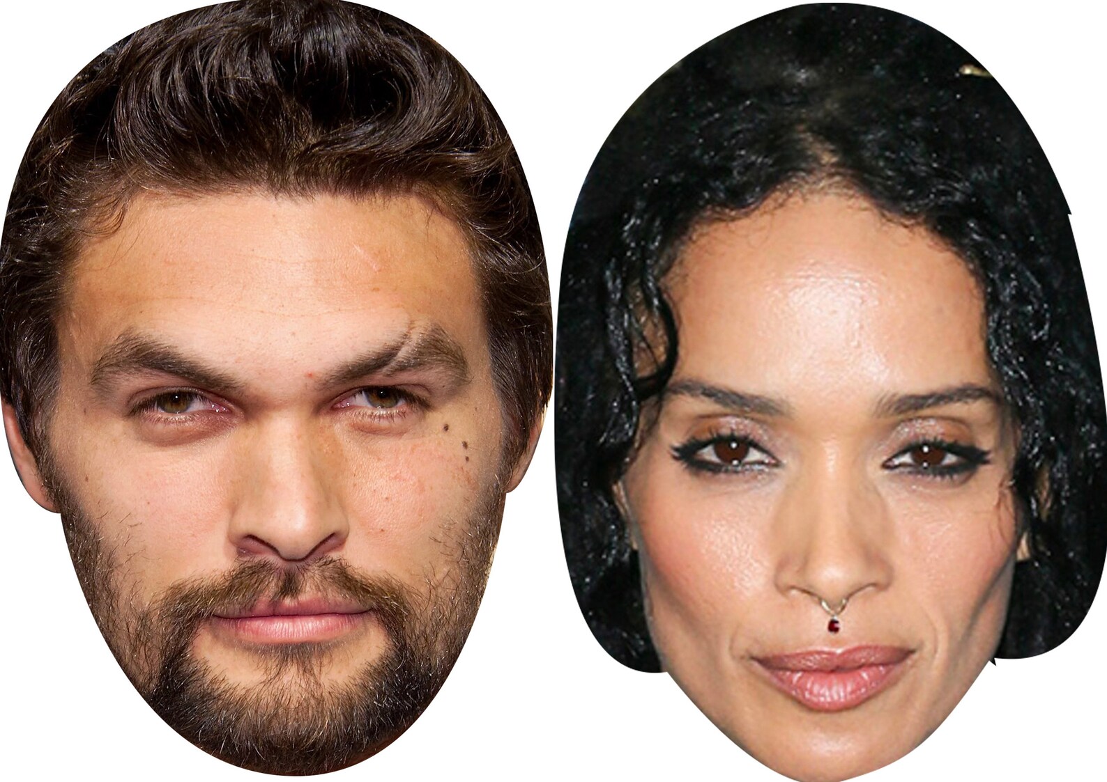Jason Momoa and Lisa Bonet Celebrity Couple Fancy Dress Face Mask Pack ...