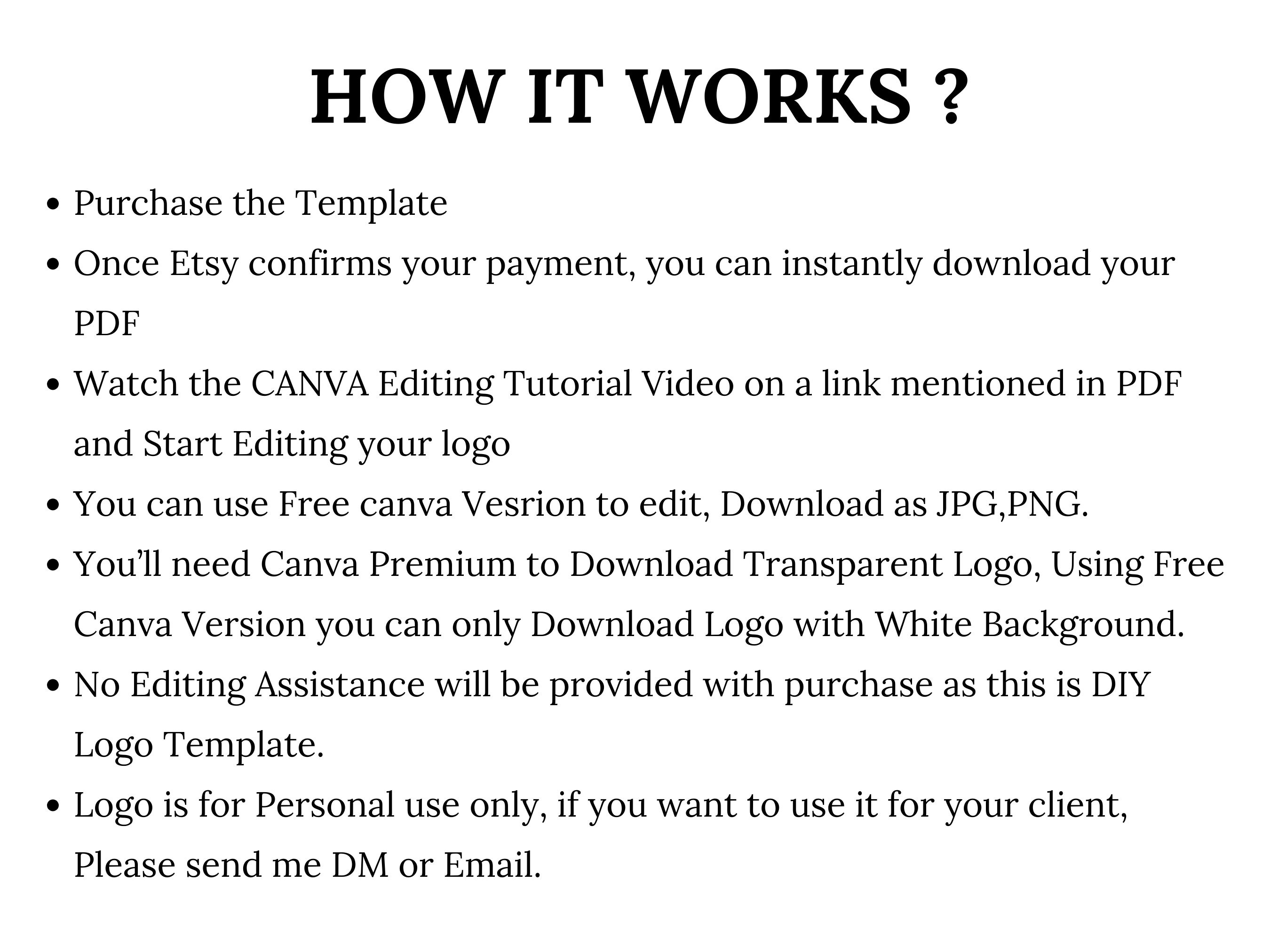 DIY Logo Template Canva, Small Business Branding (editable) - Etsy