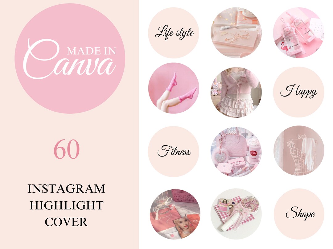Buy 60 Pink Instagram Highlight Covers, Aesthetic Instagram Story ...
