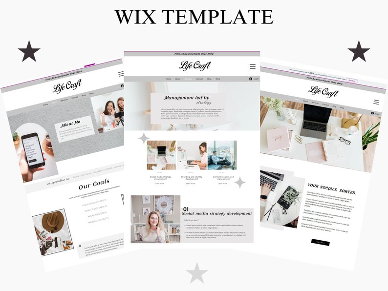 Aesthetic Wix Website Template, Social Media Manager, Ecommerce Blog ...