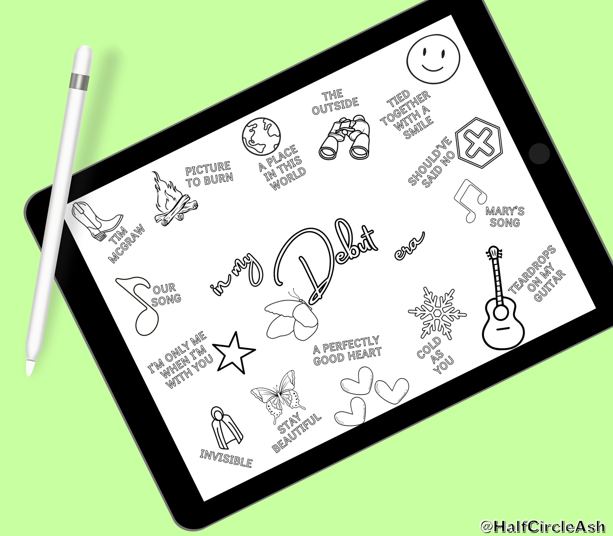 Taylor Swift Eras Printable Coloring Pages Swiftie Digital Download ...