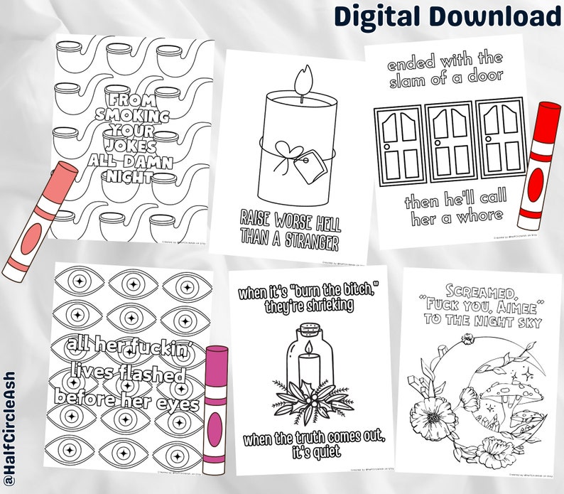 The Tortured Poets Department SWEAR WORD Adult Coloring Book Swiftie ...