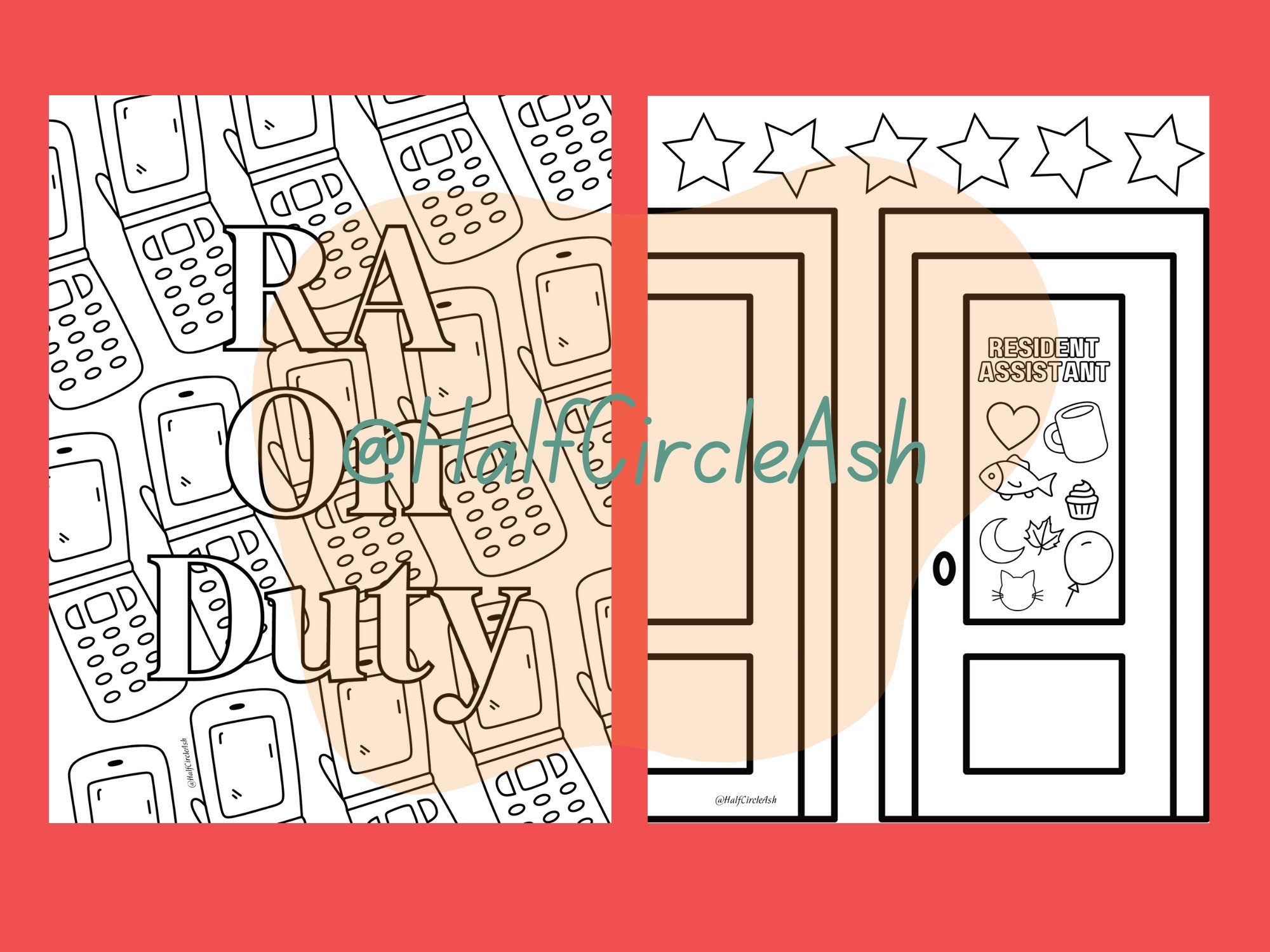 Resident Assistant Coloring Pages RA Residence Life Activity Book ...