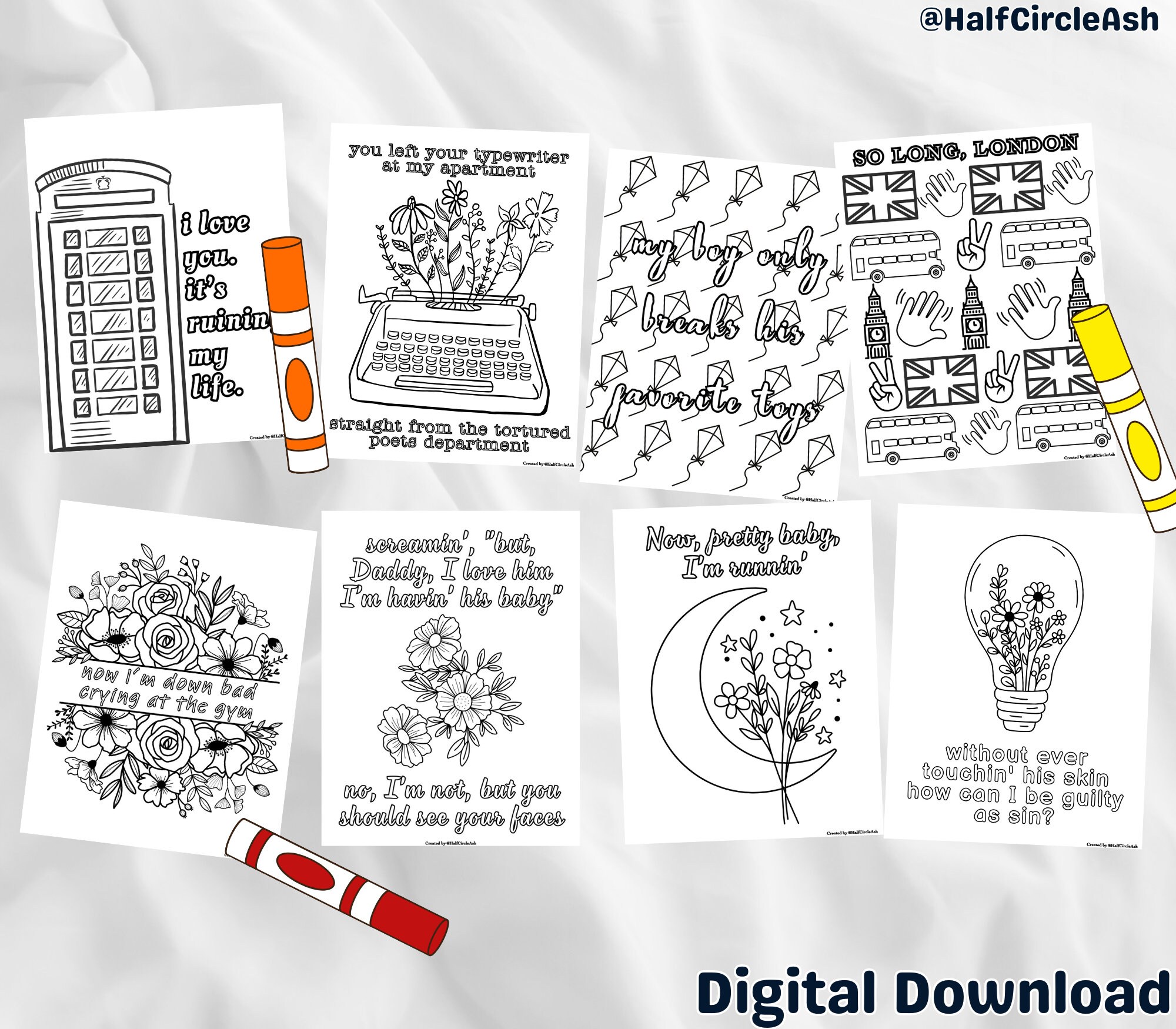 The Tortured Poets Department Coloring Book Swiftie Taylor Swift TTPD ...