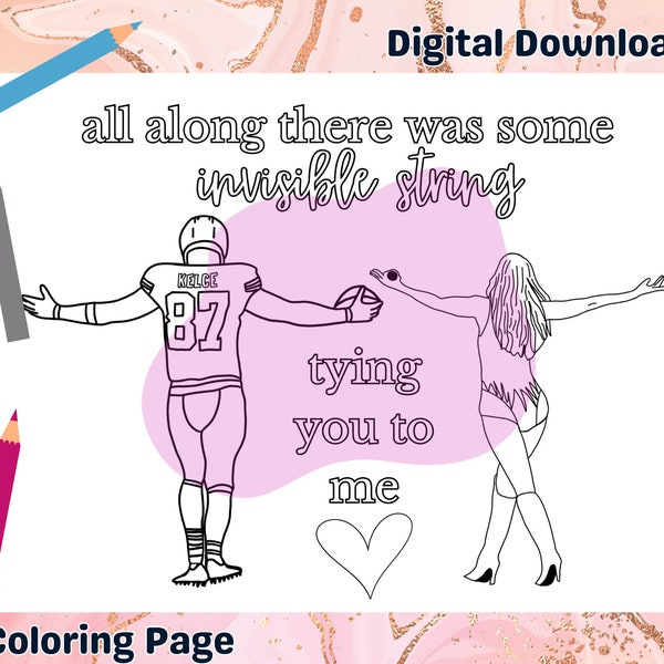 Kelce and Swift Coloring Page - Etsy