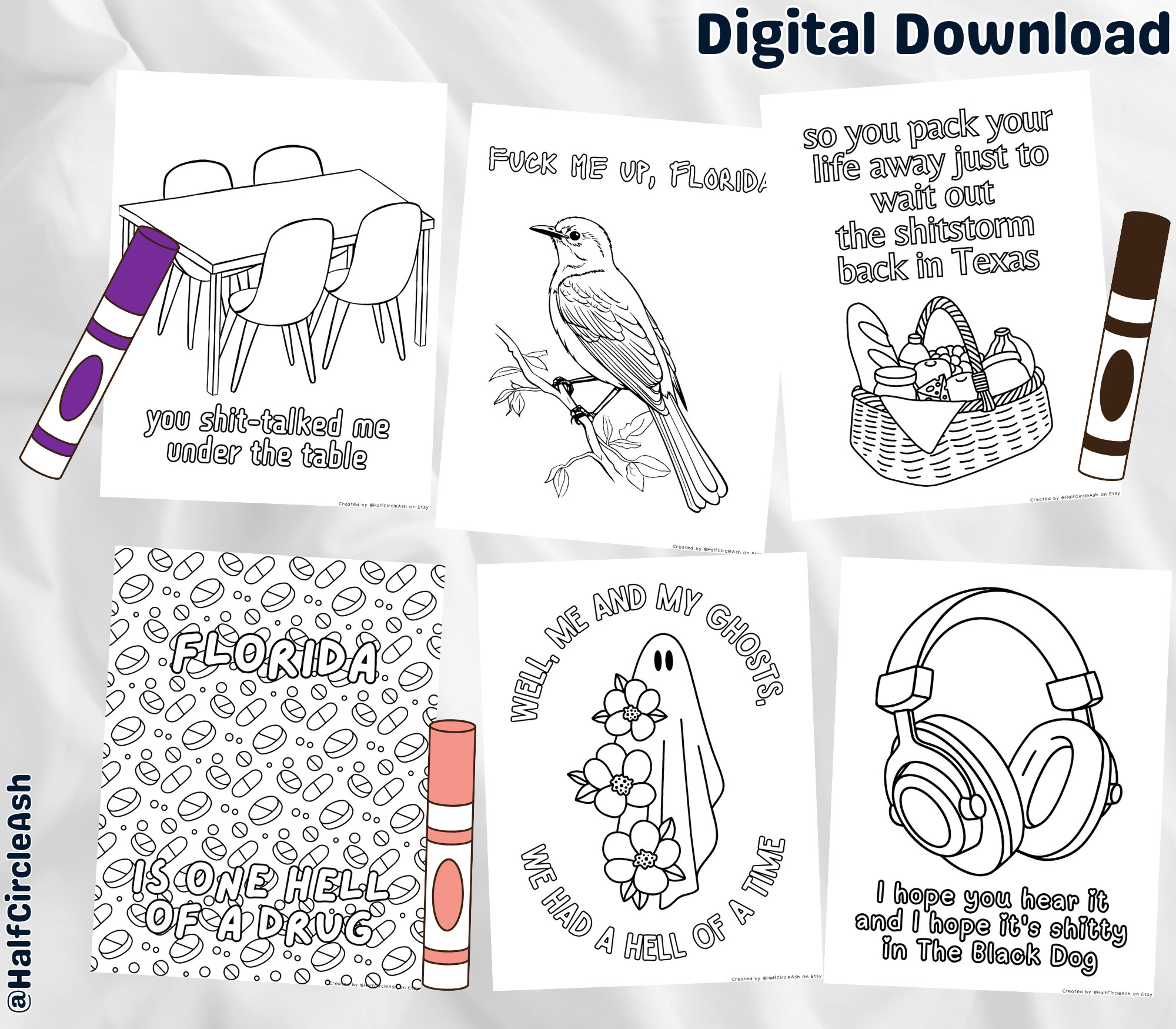 The Tortured Poets Department SWEAR WORD Adult Coloring Book Swiftie ...