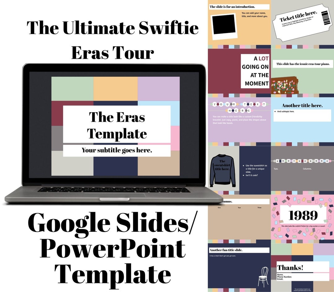 Swiftie Eras Google Slides Template Powerpoint Pptx Presentation Taylor Swift Tour Friendship ...