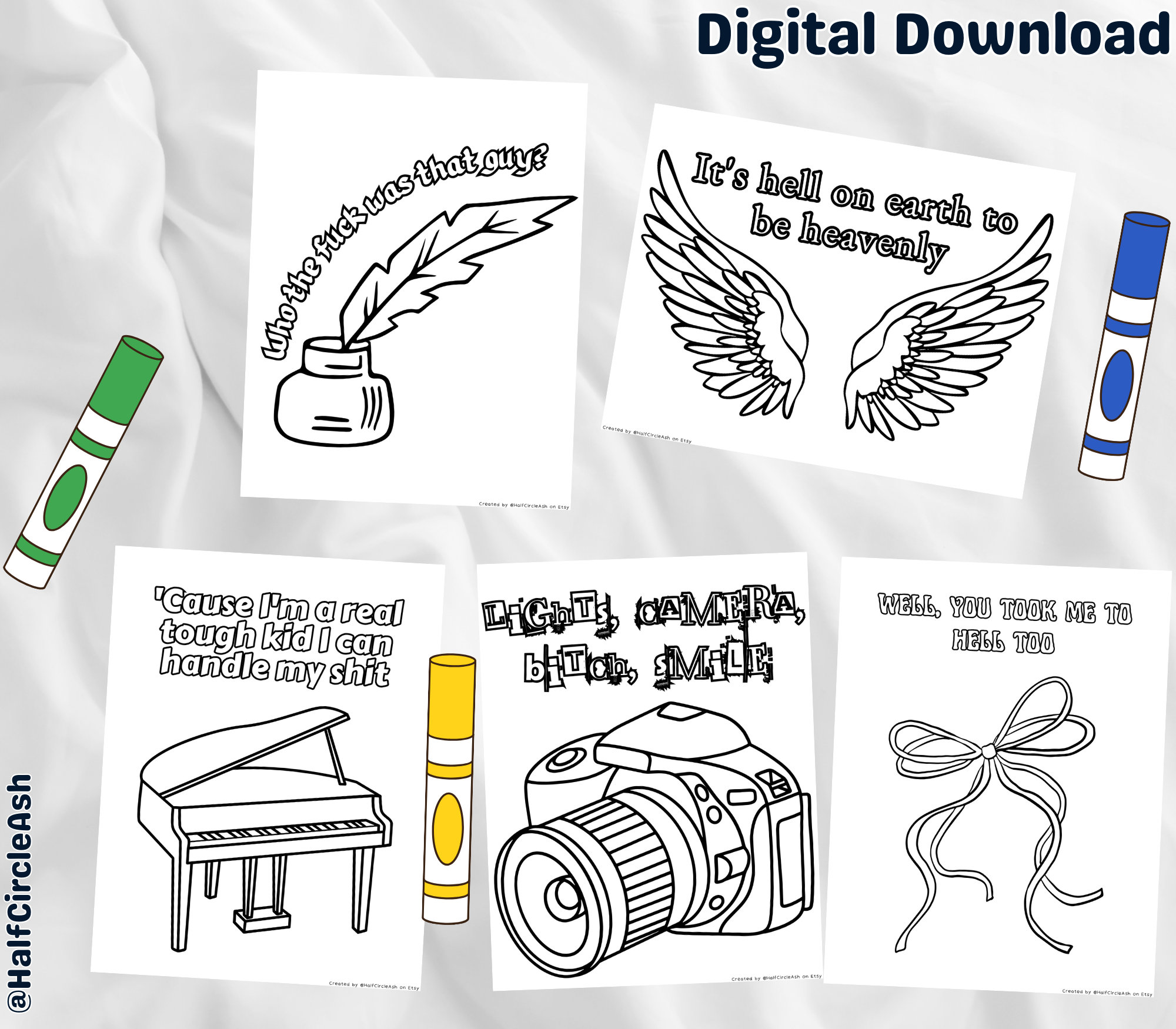 The Tortured Poets Department SWEAR WORD Adult Coloring Book Swiftie ...