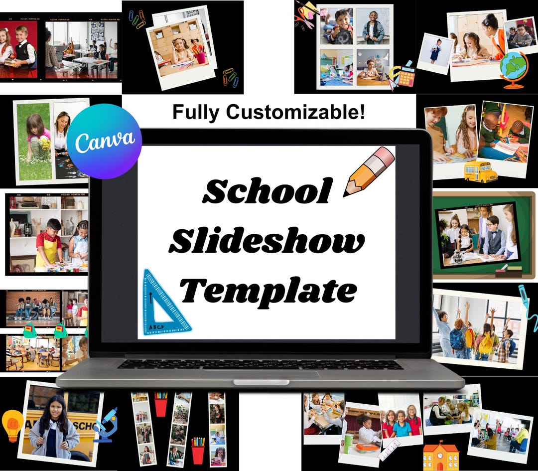 School Slideshow Polaroid Template Canva, Google Drive, Powerpoint Pptx ...