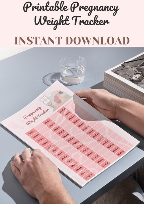 Pregnancy Weight Tracker Printable, Digital Pregnancy Weight Gain Chart ...