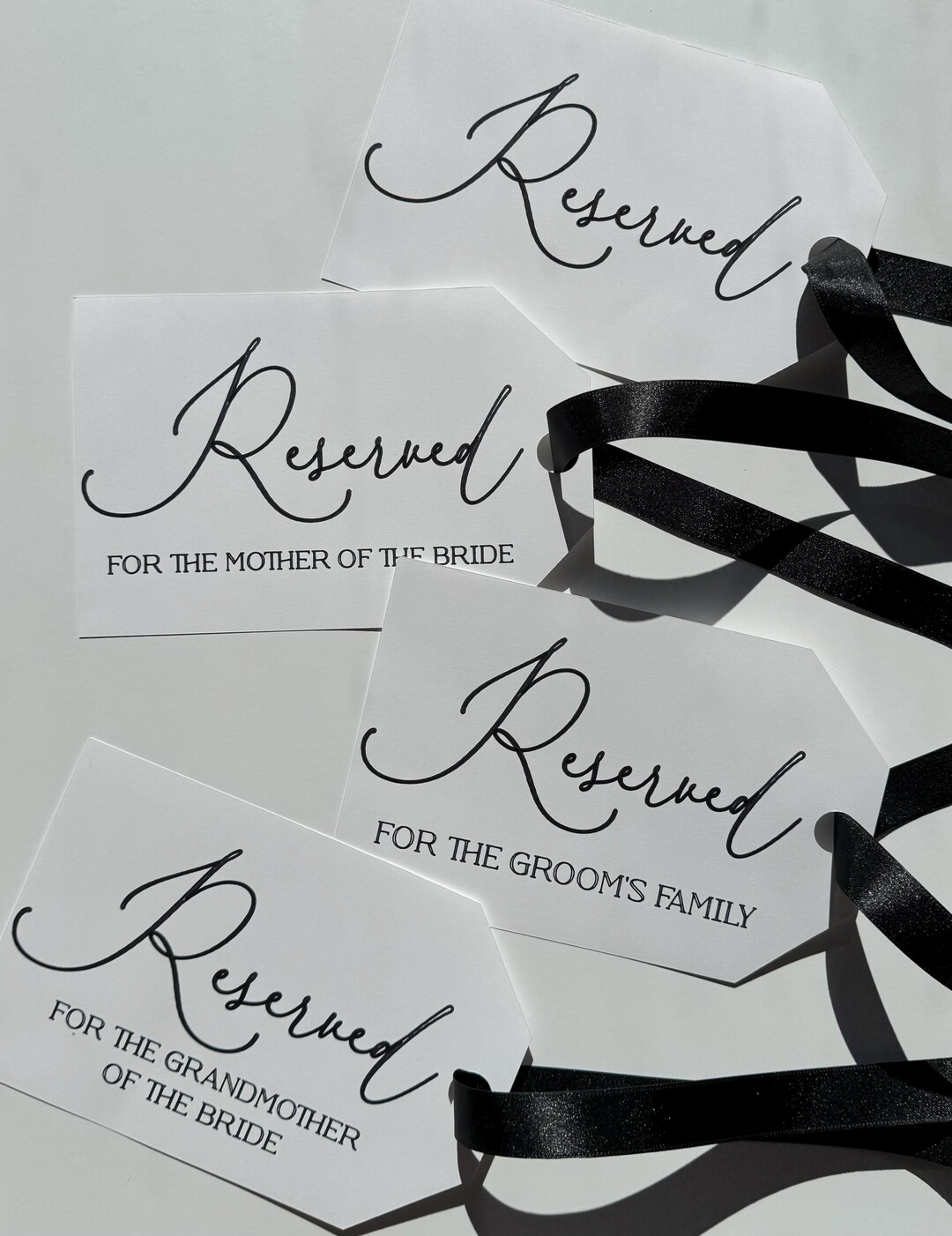 Large Reserved Tags With Ribbon for Weddings and Events - Reserved for ...