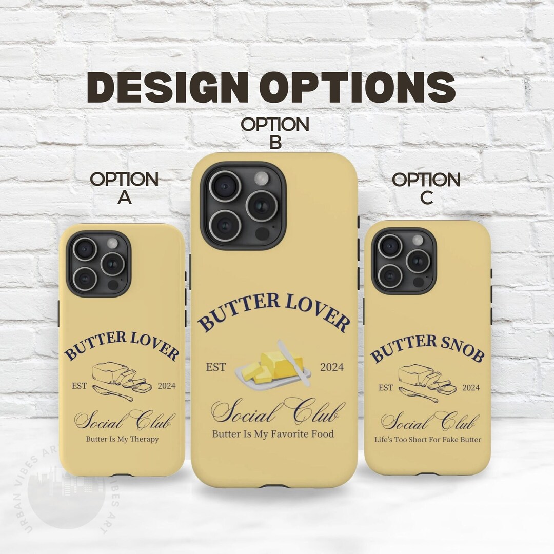 Butter Lover Social Club Phone Case Funny Pastry Chef iPhone Cover ...
