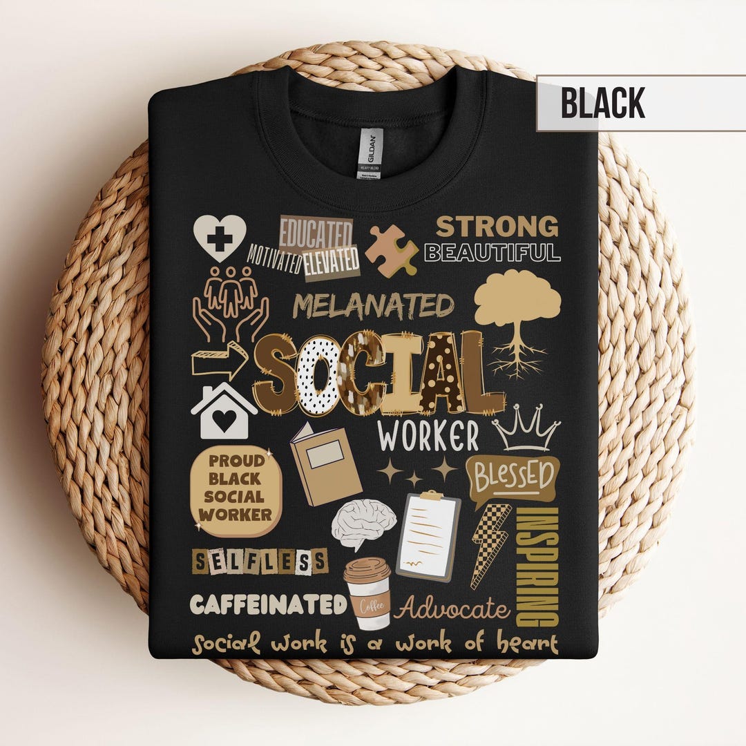 Inspirational Black Social Worker Crewneck Sweatshirt for Therapist ...