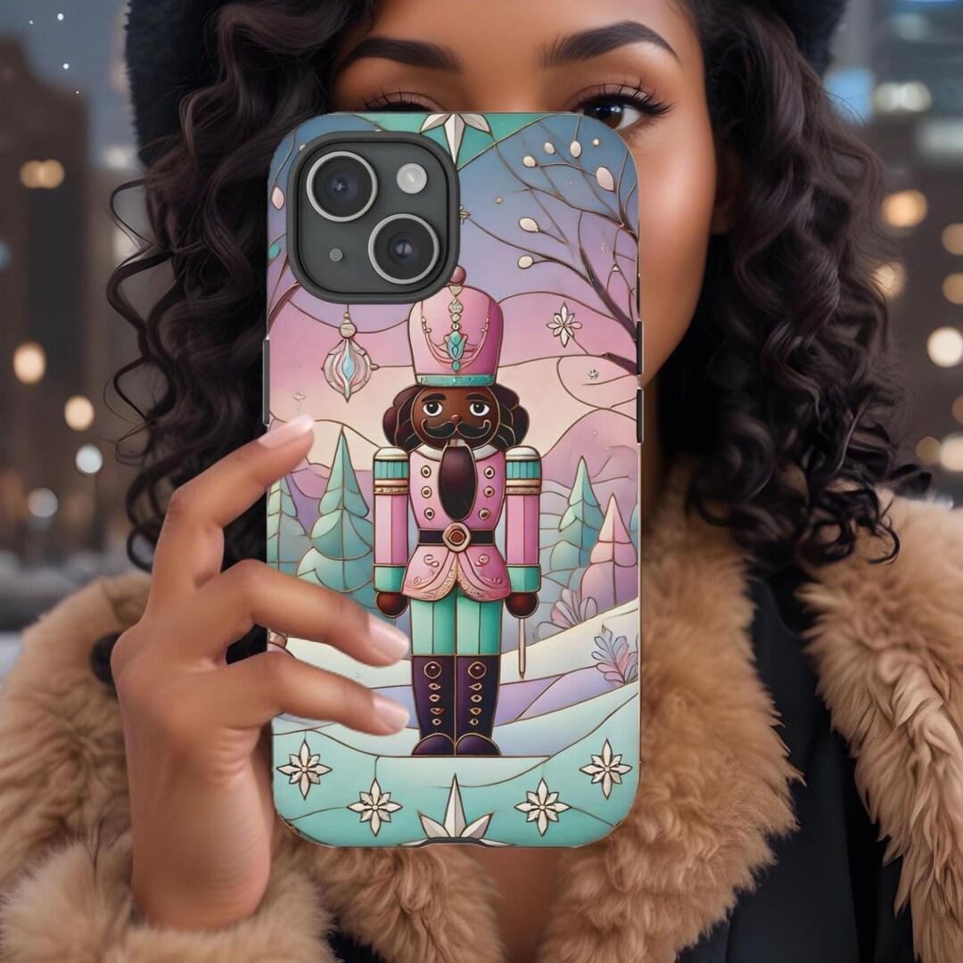 African American Pastel Pink Nutcracker Phone Case for iPhone 16 15 14 ...