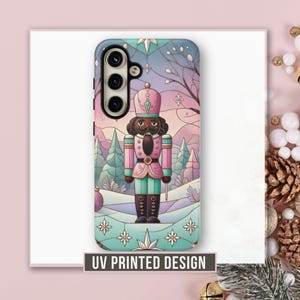 African American Pastel Pink Nutcracker Phone Case for iPhone 16 15 14 ...