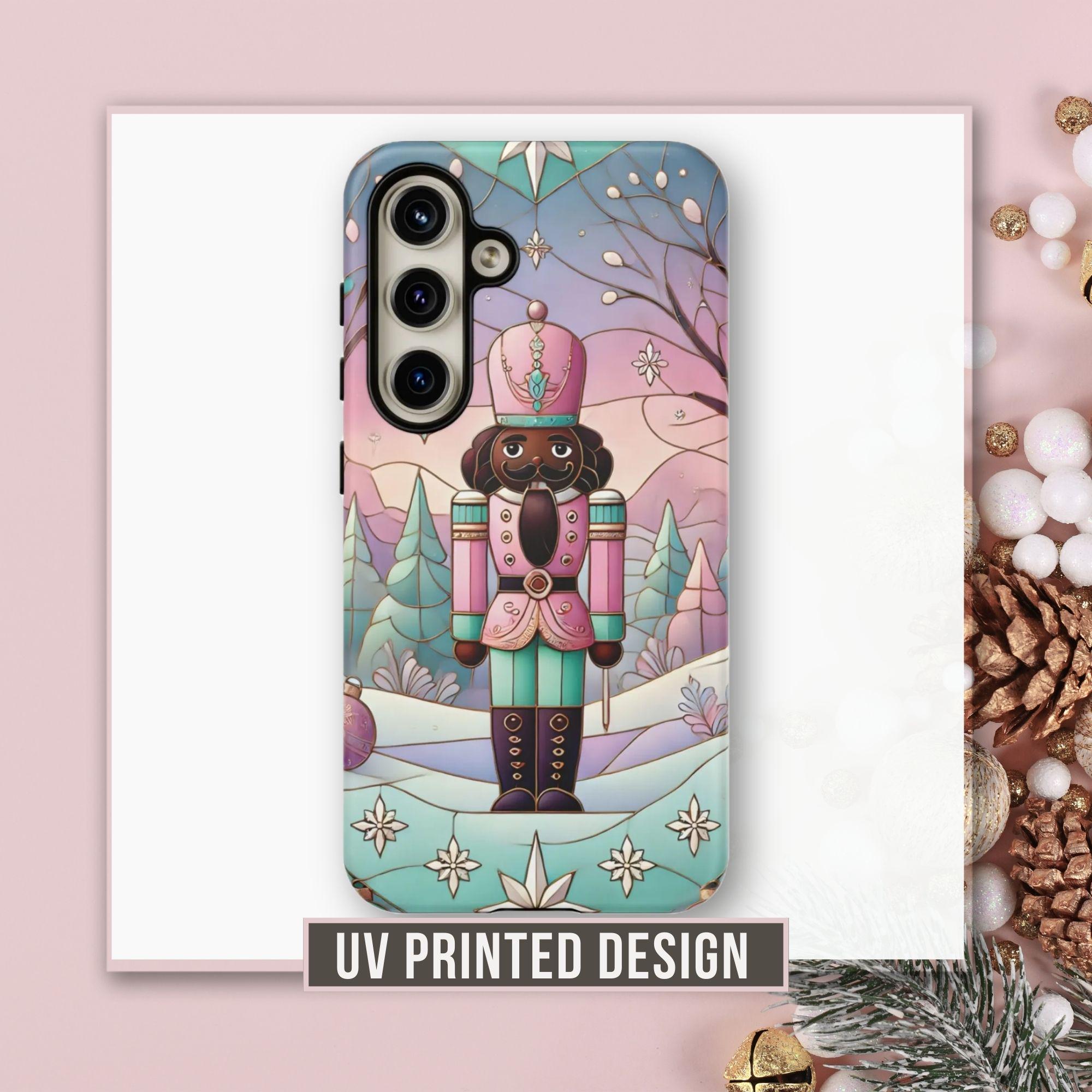 African American Pastel Pink Nutcracker Phone Case for iPhone 16 15 14 ...
