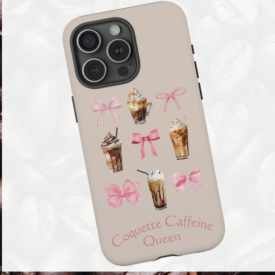 Coquette Iced Coffee iPhone Case, Premium Tough Impact Resistant Phone ...