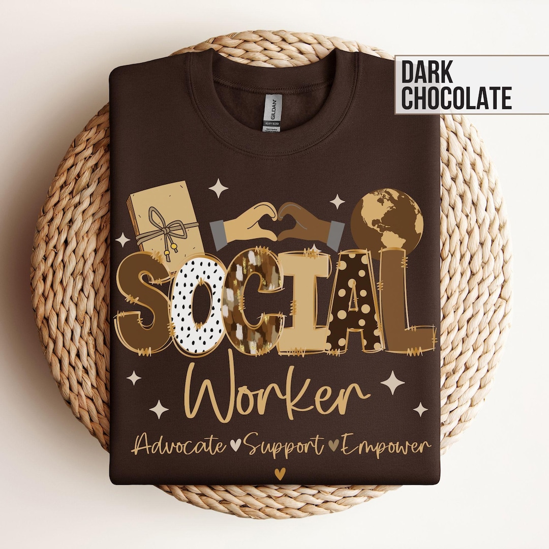 Black Social Worker Crewneck Sweatshirt Gift for Therapist Sweater ...