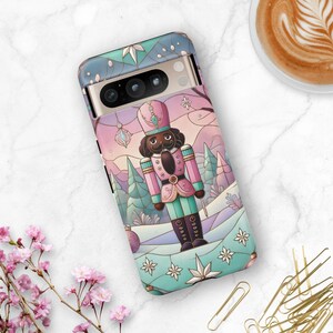 African American Pastel Pink Nutcracker Phone Case for iPhone 16 15 14 ...