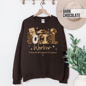 Black Social Worker Crewneck Sweatshirt Gift for Therapist Sweater ...