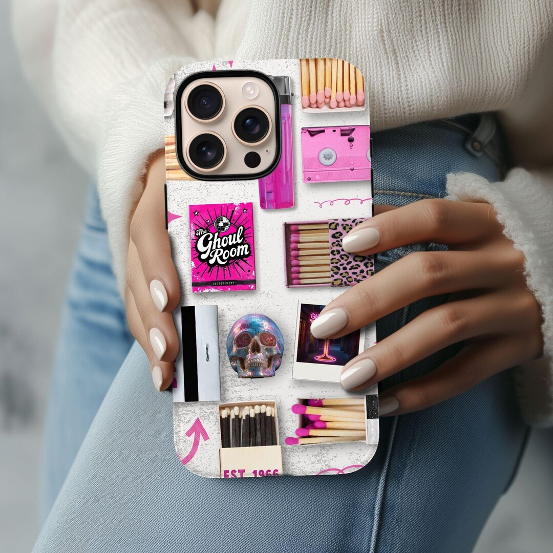 Retro Groovy Aesthetic Phone Case, Trendy Matchbook Art Magsafe Cover ...