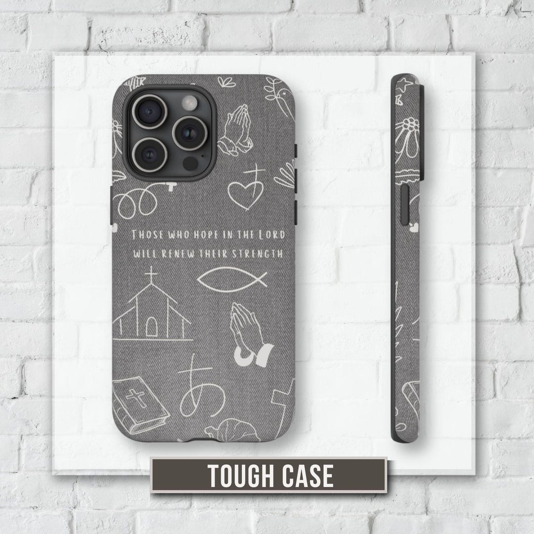 Christian Bible Verse Phone Case,isaiah 40:31 Minimalist Gray Collage ...