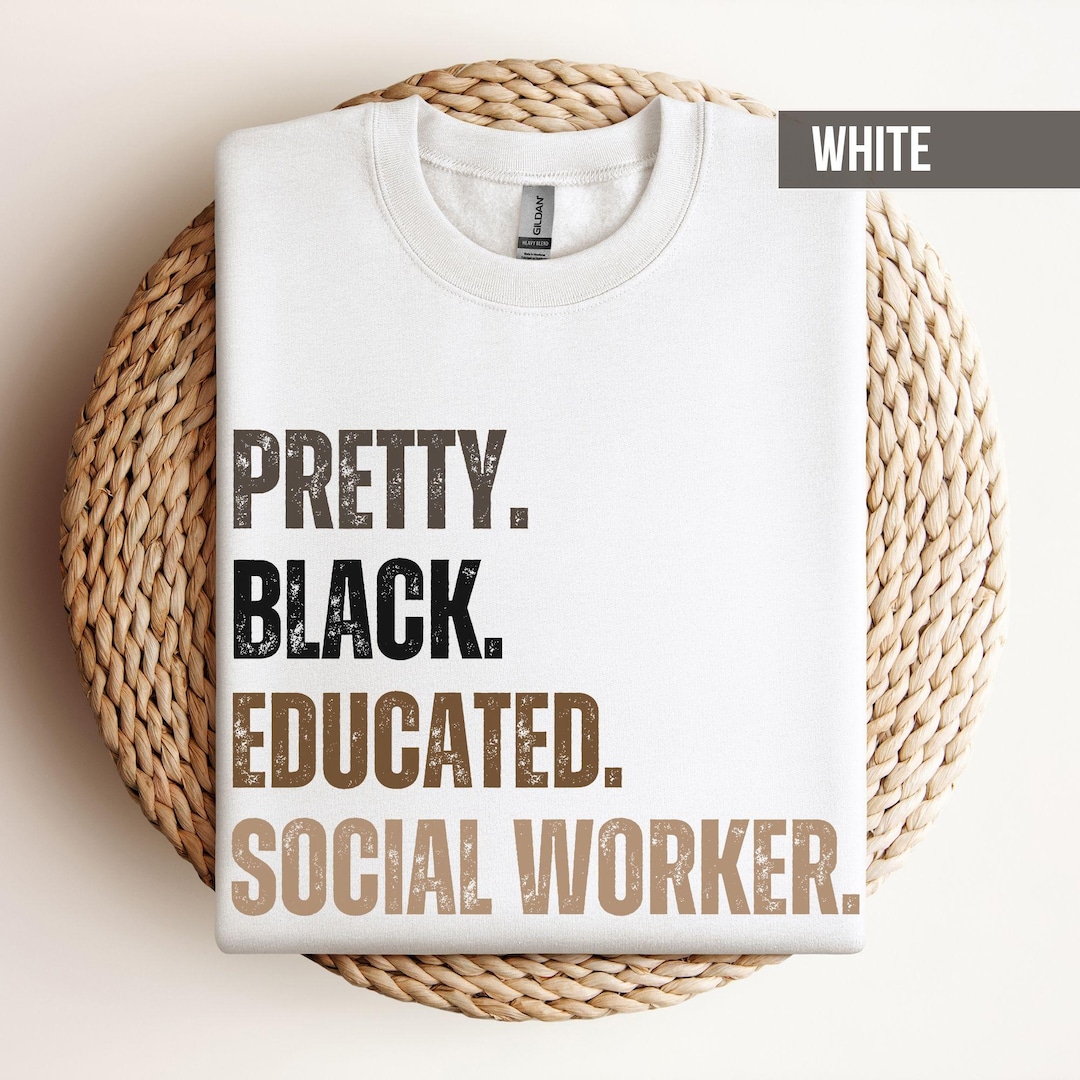 Black Social Worker Crewneck Sweatshirt Gift for Therapist Sweater ...