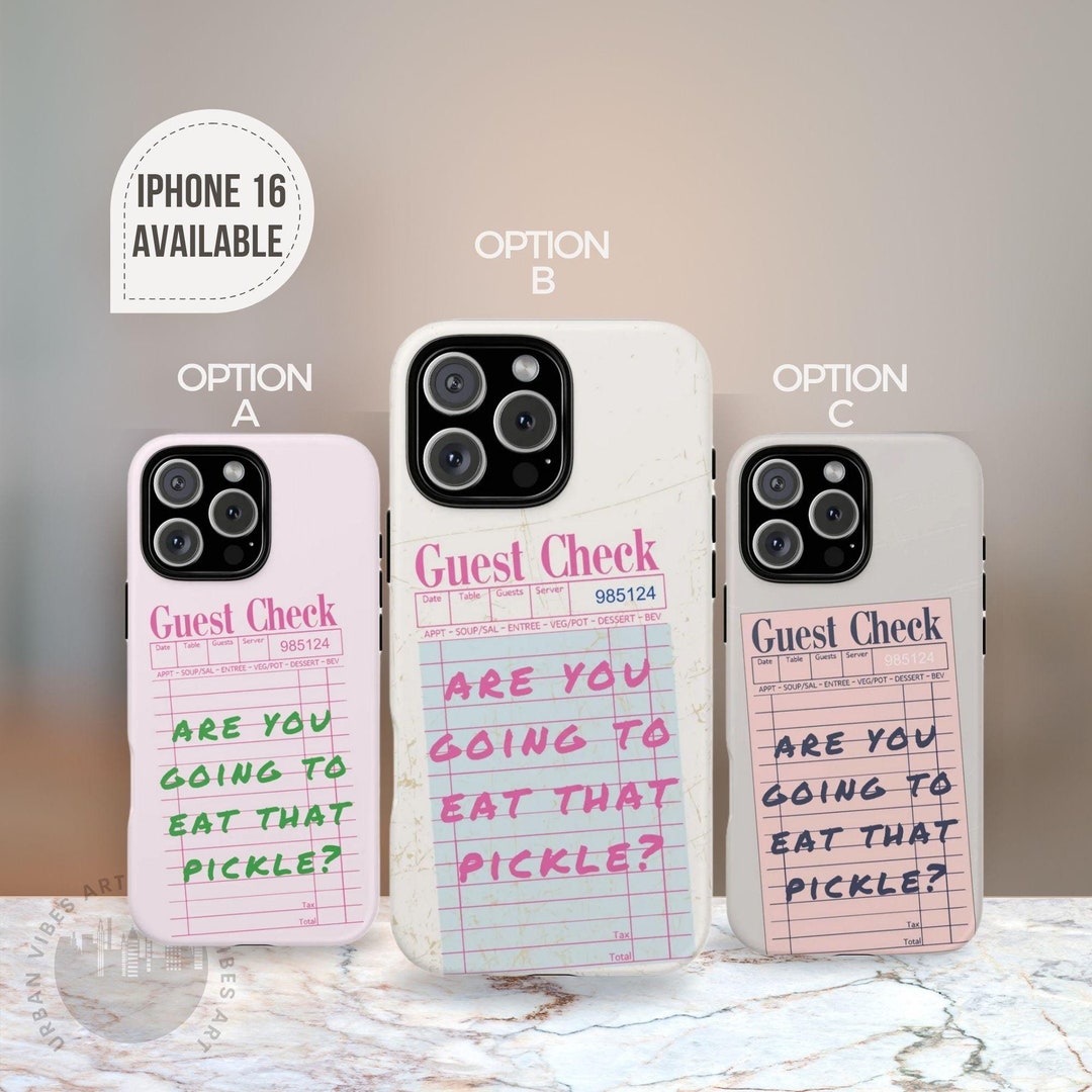 Guest Check Funny Pickle Phone Case, Retro Aesthetic Pickle Casing ...