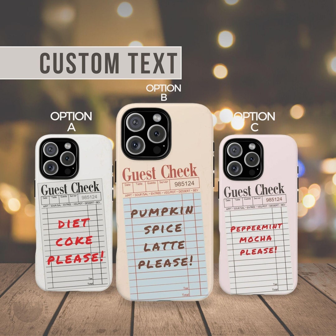 Custom Guest Check Phone Case, Retro Aesthetic Receipt Casing, iPhone ...
