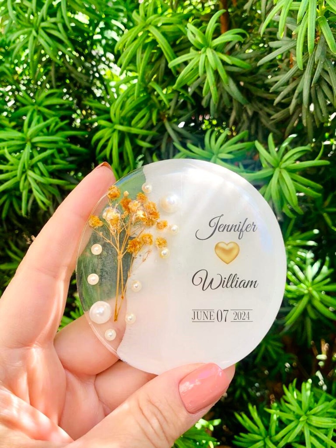 Resin Magnet Wedding Favors, Epoxy Magnet Gift, Fridge Magnets, Flower ...