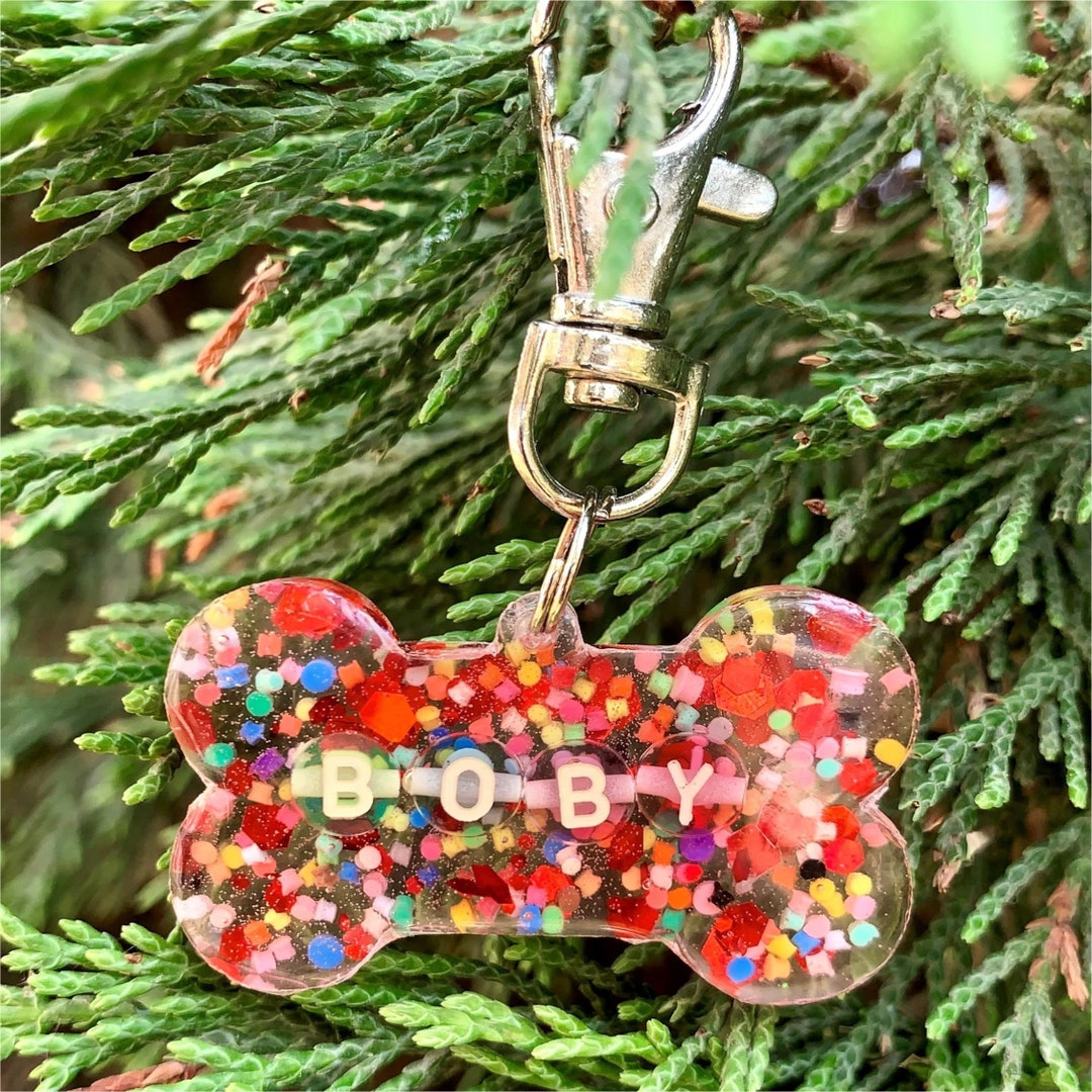 Personalized Resin Dog Tag, Glitter Dog Tag, Dog Tag, Custom Dog Tag ...